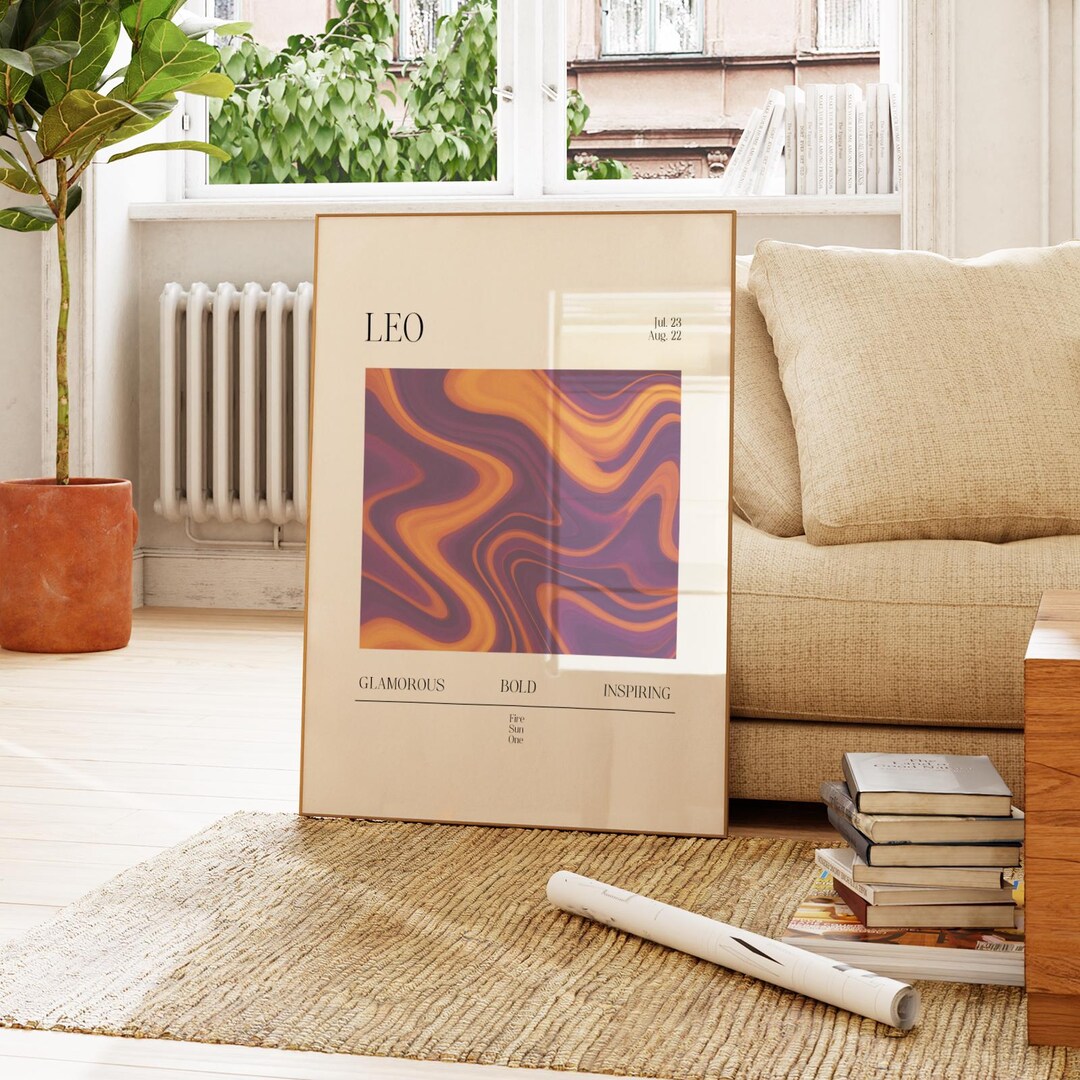 Leo Zodiac Art Print, Minimalist Horoscope Sign (digital Download) - Etsy