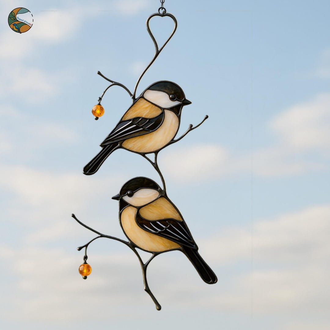 BG 26 Couple of Chickadees Stained Glass Pattern – PNG & JPG -pdf ...