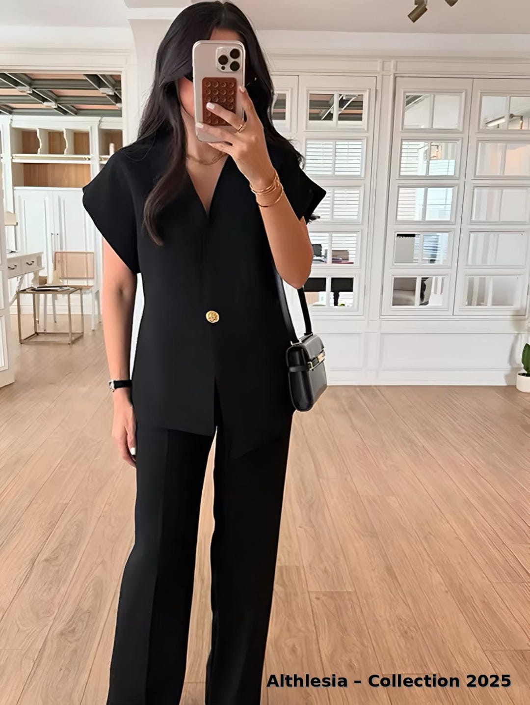 Women's 2 Piece Set - Flowy Blazer & Wide-leg Pants - Urban Chic Style ...