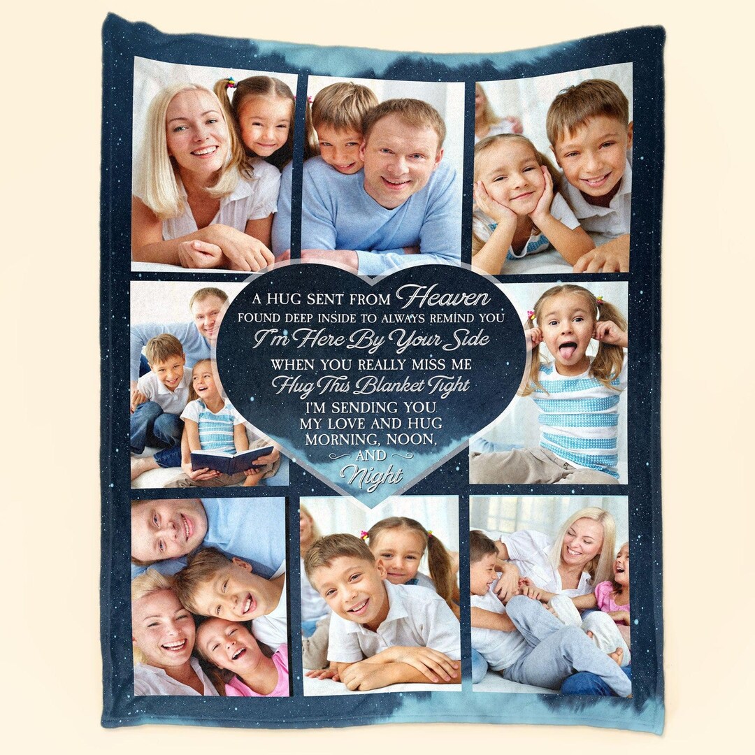 Hugs From Heaven - Personalized Memory Photo Blanket - Etsy