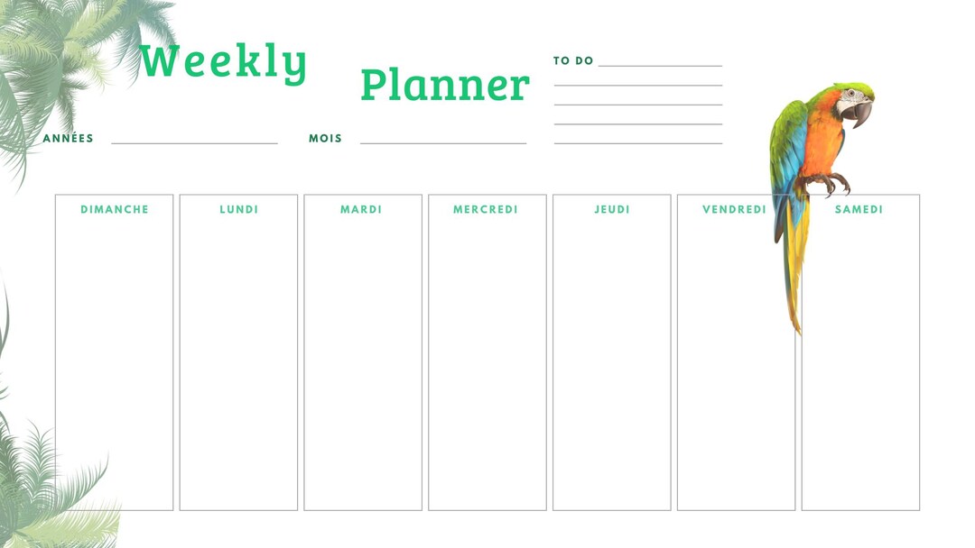 Tropical Week Schedule - Etsy