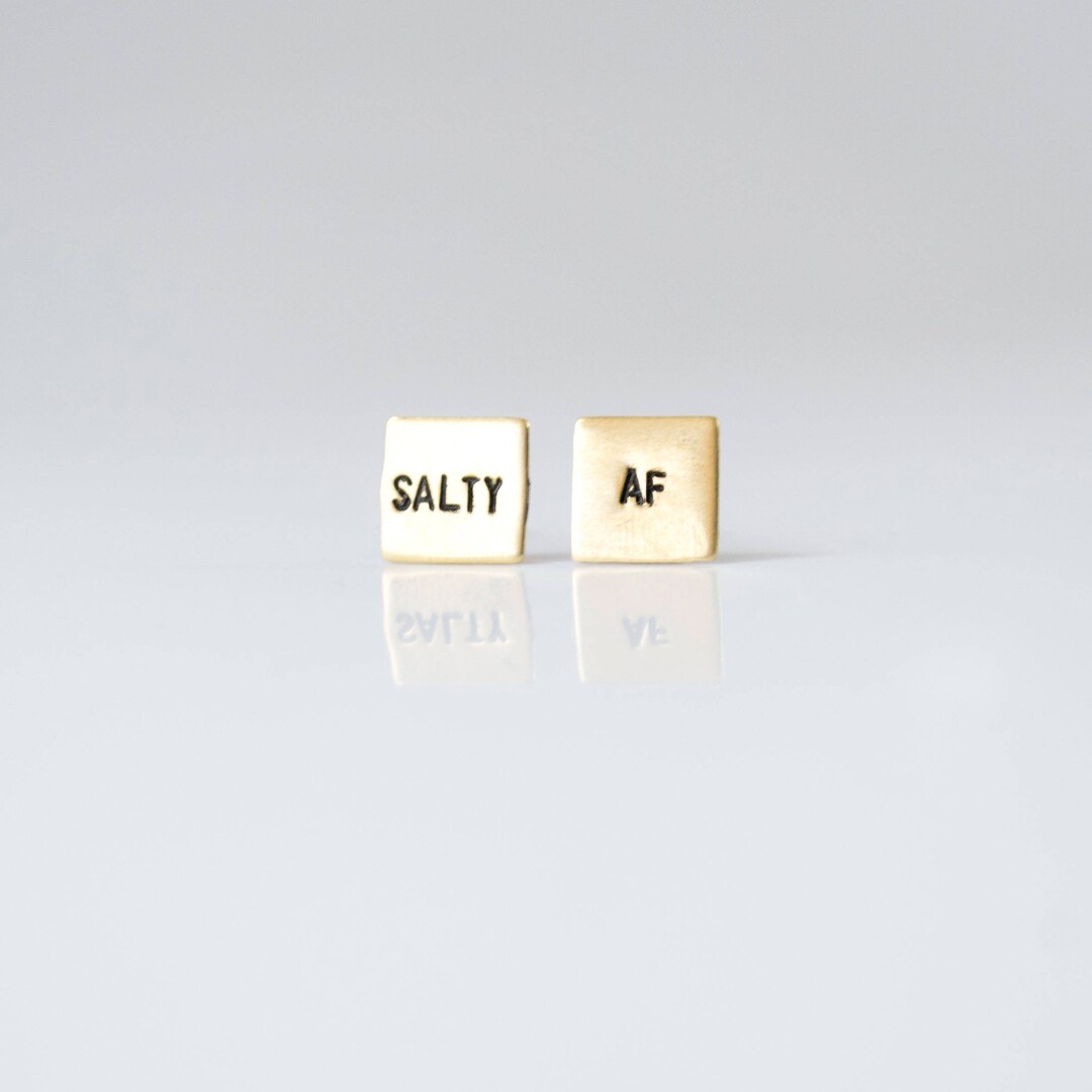 SALTY AF Earrings Gifts for Her Millennial Gift Snarky Jewelry Funny ...