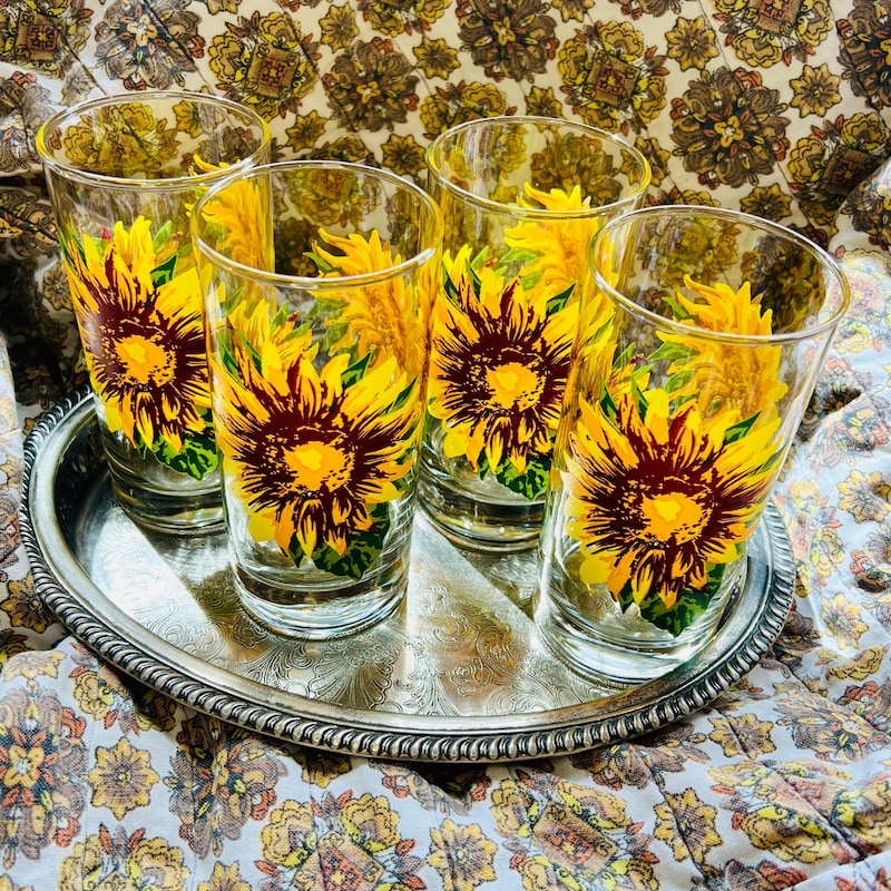 Sunflower Glasses - Etsy