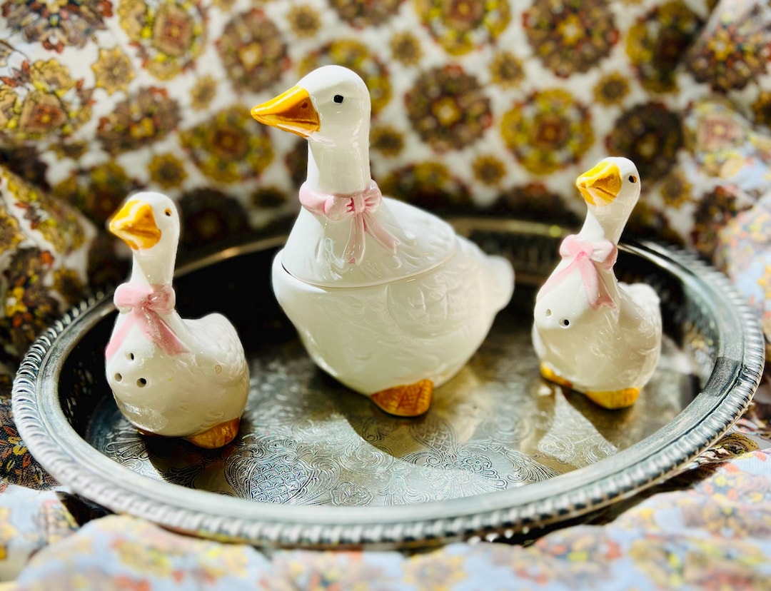 Vintage Otagiri Goose Salt and Pepper Shakers & Sugar Bowl Set – 1983 ...