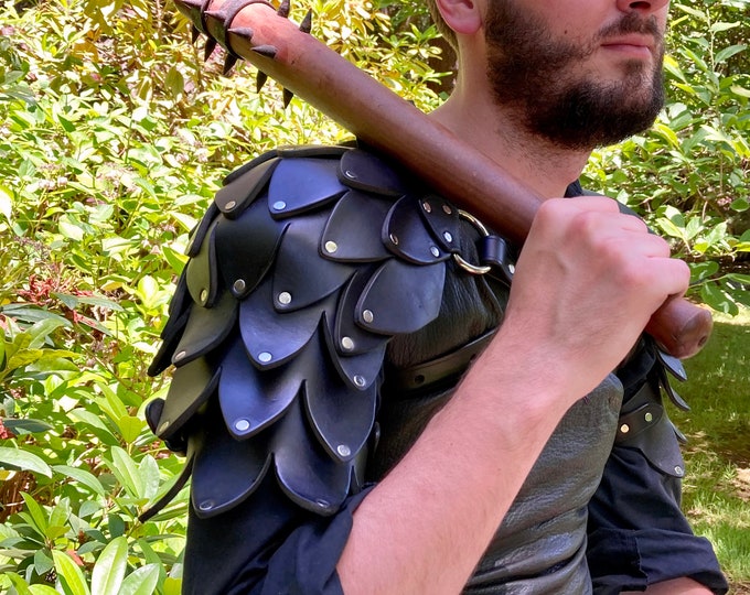 Dragon Scale Heavy Leather Spaulders/pauldrons shoulder - Etsy