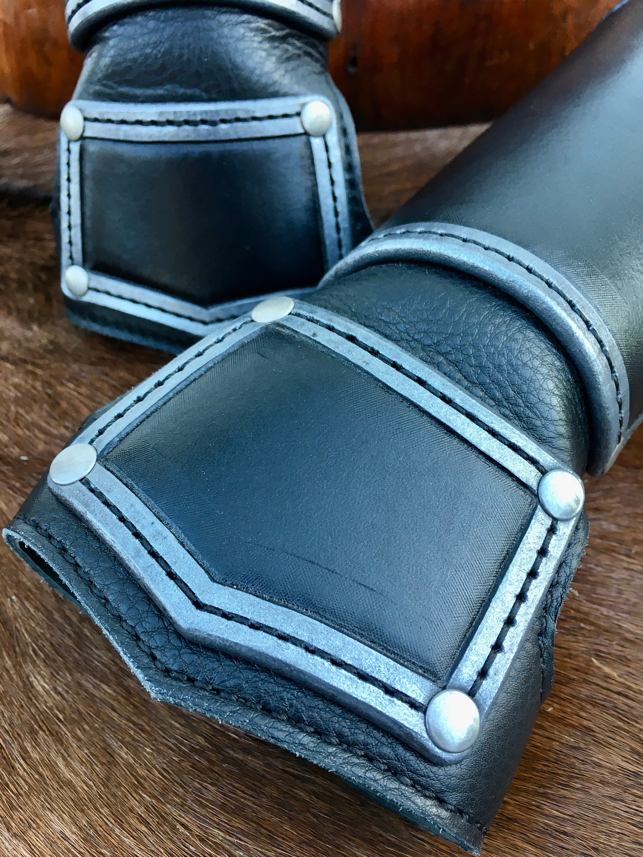 Heavy Leather Extended Gauntlets/bracers | Etsy