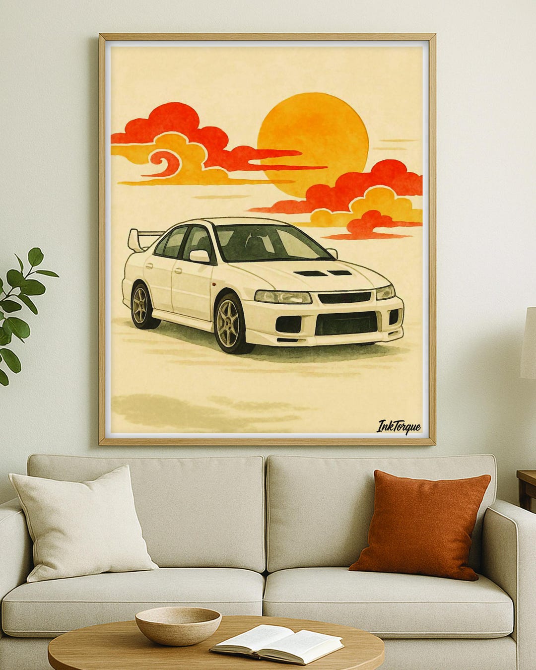 Mitsubishi Lancer Sunset Poster: JDM Watercolor Car Print - Etsy
