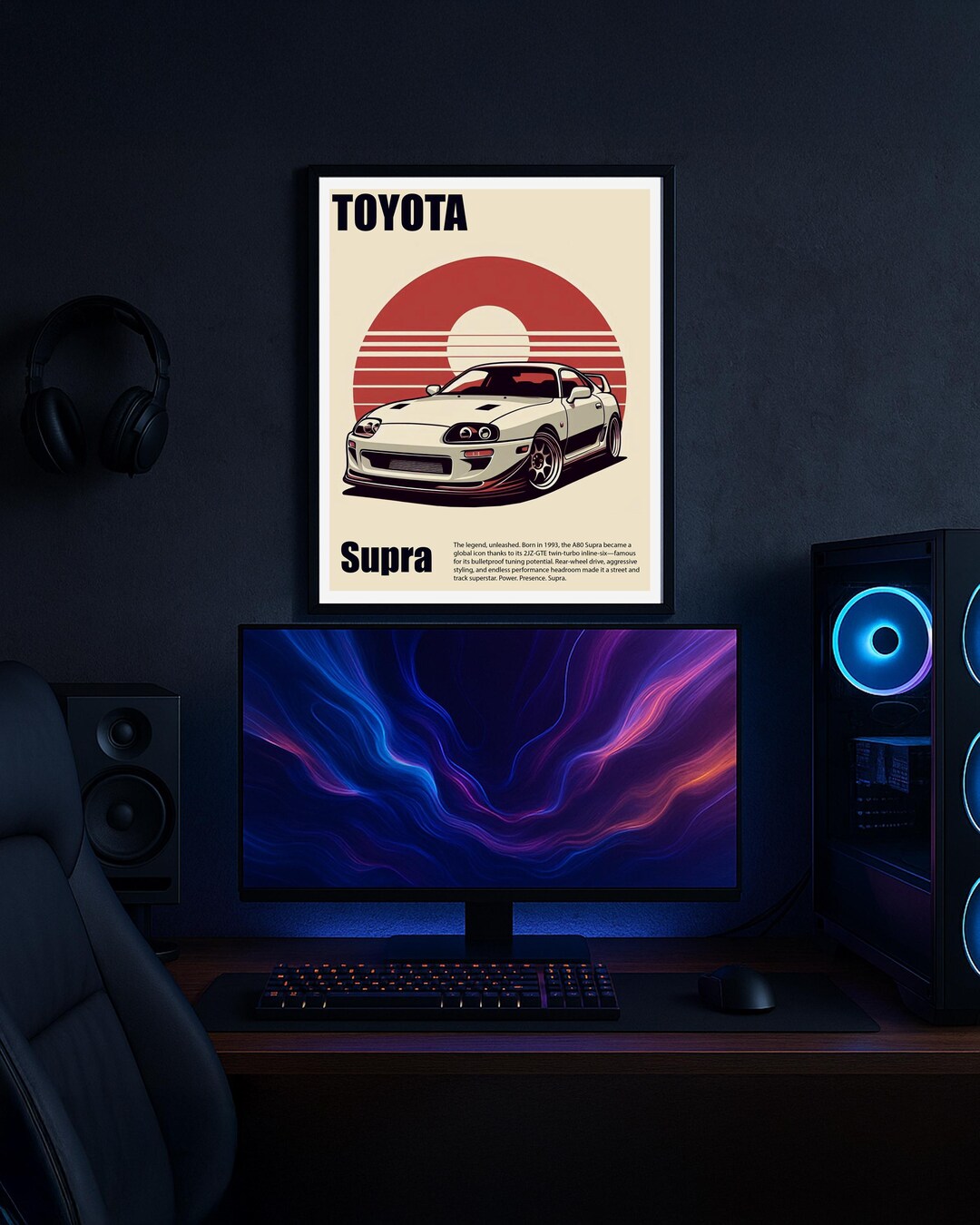 Toyota Supra Poster- Japandi Sunset Drive- JDM Digital Download ...