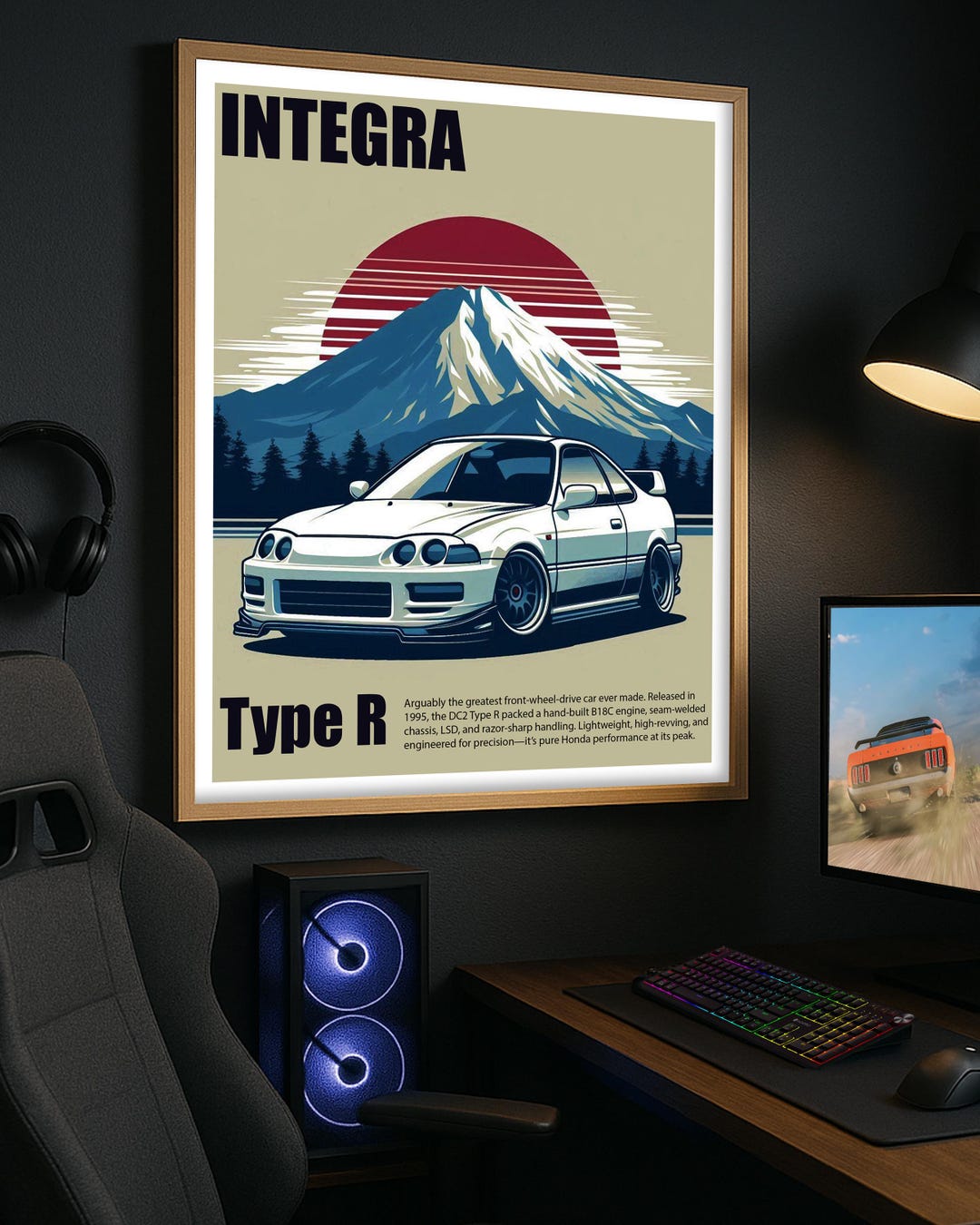 Integra Type R Poster: Mount Fuji Sunset JDM Car Art (digital Download ...