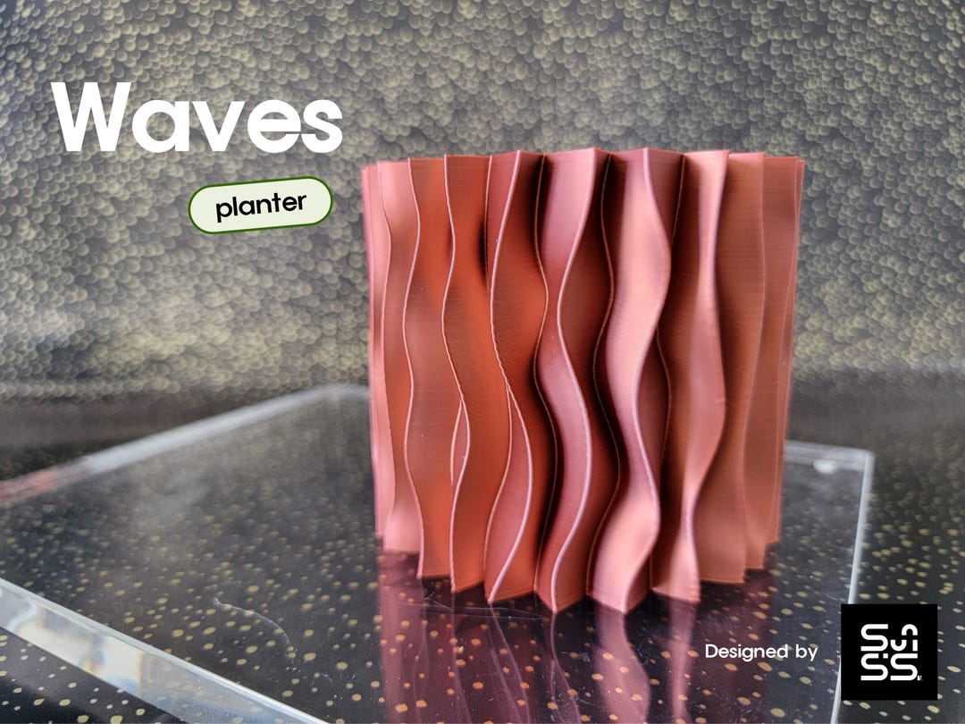 Indoor 3D Printed Planter - Waves - Designed by Sassy Design | Multiple ...