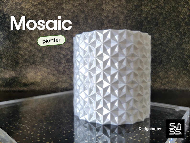 Indoor 3D Printed Planter - Mosiac - Designed by Sassy Design ...