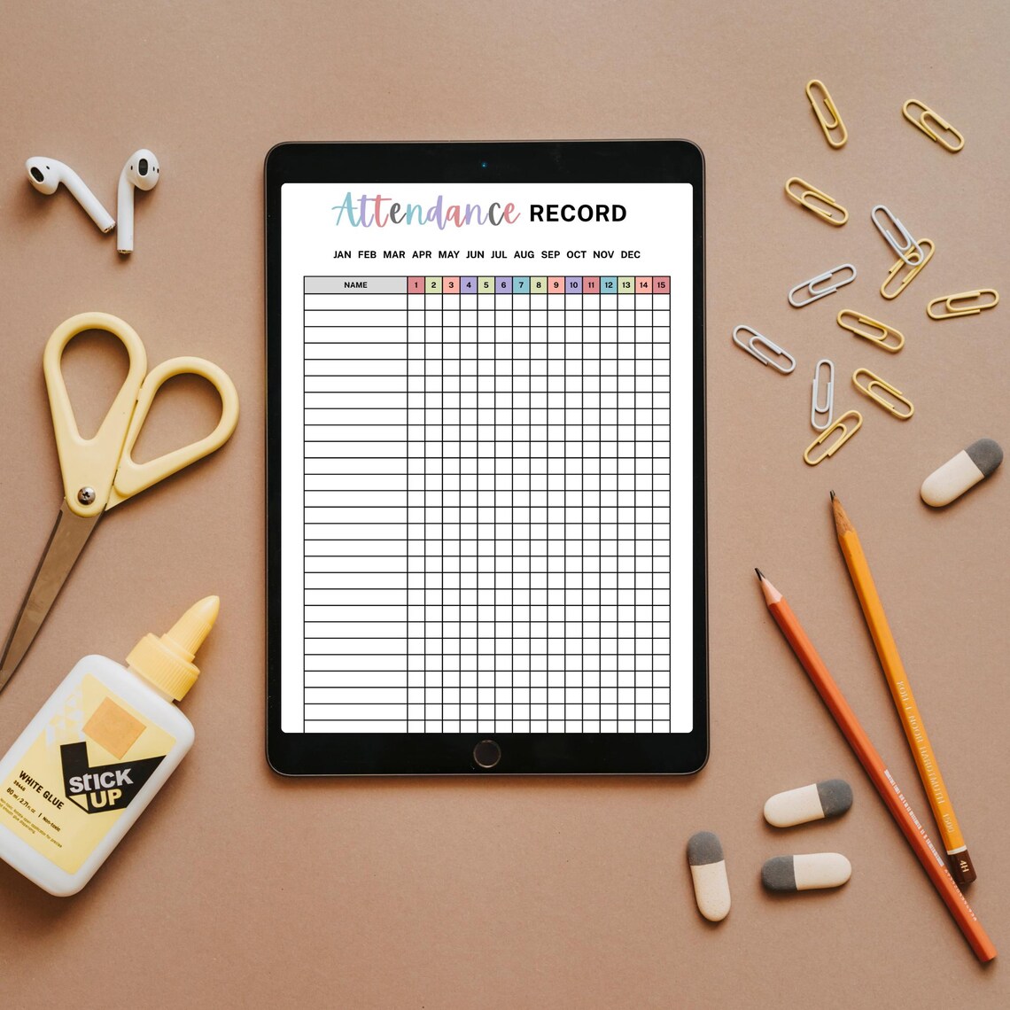 30-student Classroom Attendance Sheet: Printable Tracker (PDF Download ...