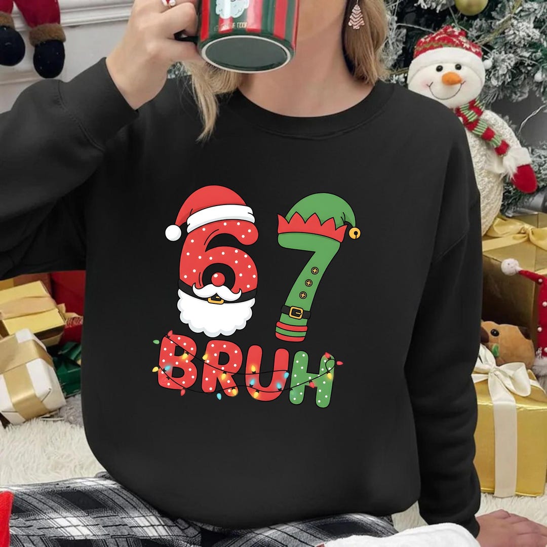 67 Bruh Funny Christmas Meme PNG, Kids Xmas Design (digital Download ...