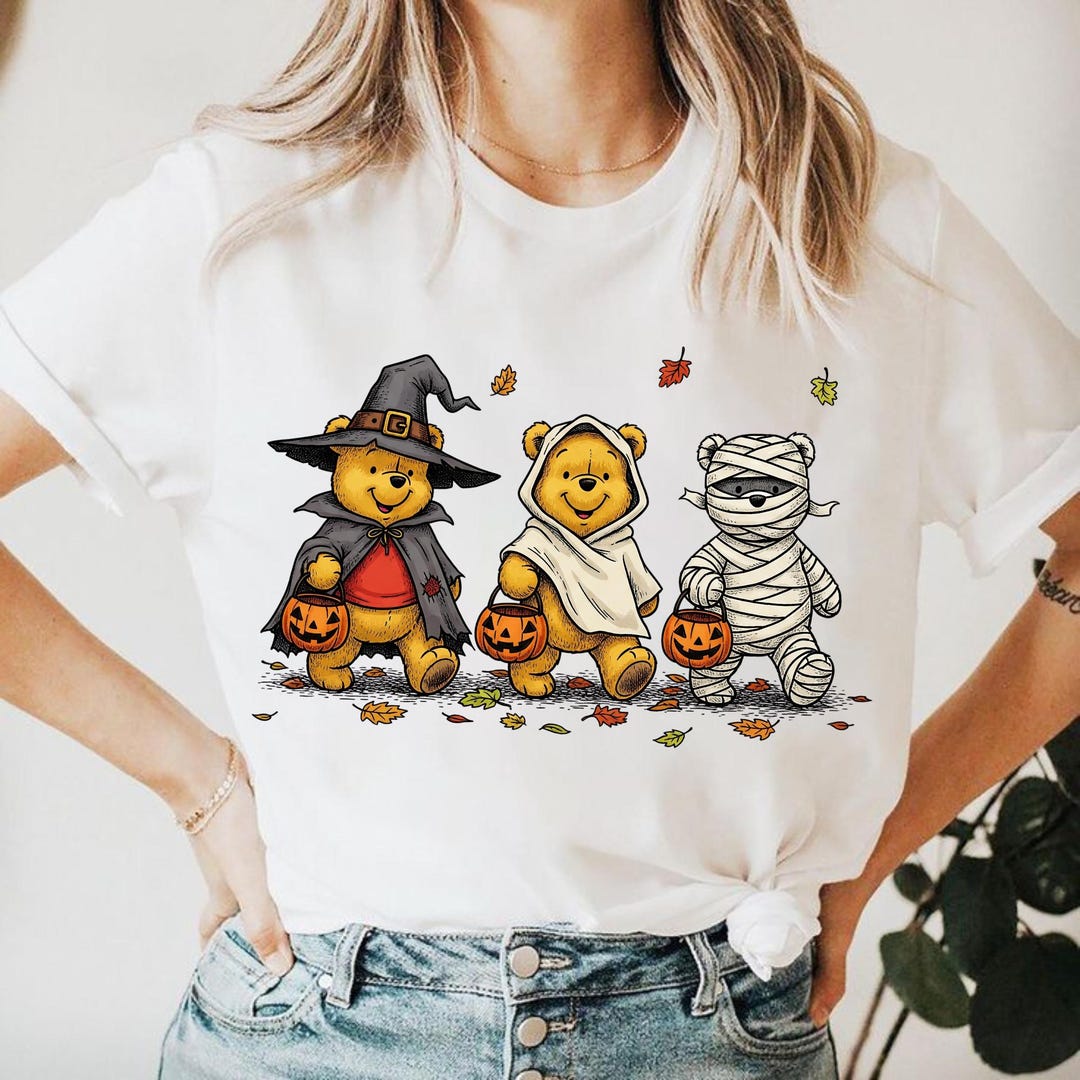 Retro Halloween Ghost Bear PNG: Spooky Cartoon Clipart (digital ...