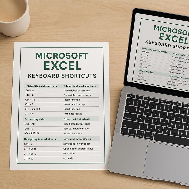 Microsoft Excel Keyboard Shortcuts - Etsy