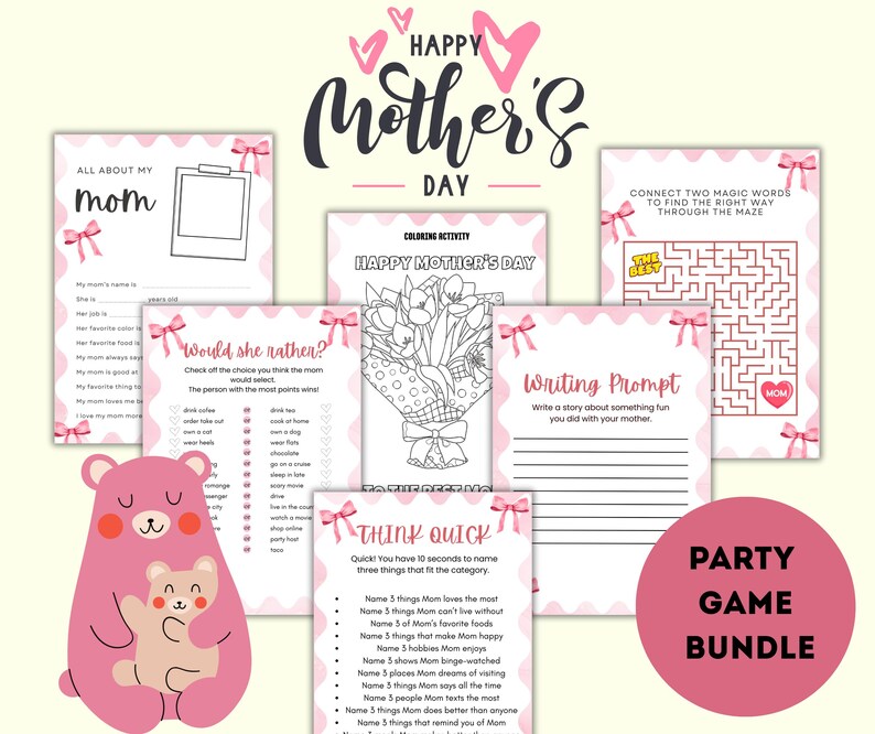 Mothers Day Games | Mother's Day Printable | Happy Mother's Day | Mum's ...