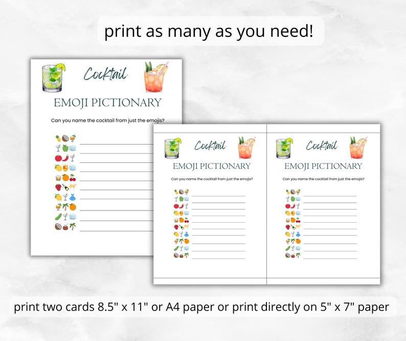 Cocktail Emoji Pictionary Game: Fun Party Drinking Game (instant ...