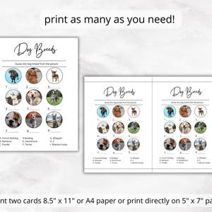 Dog Party Games Printable Dog Breeds Let's Party Printable Trivia Party ...