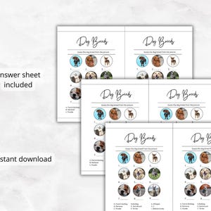 Dog Party Games Printable Dog Breeds Let's Party Printable Trivia Party ...
