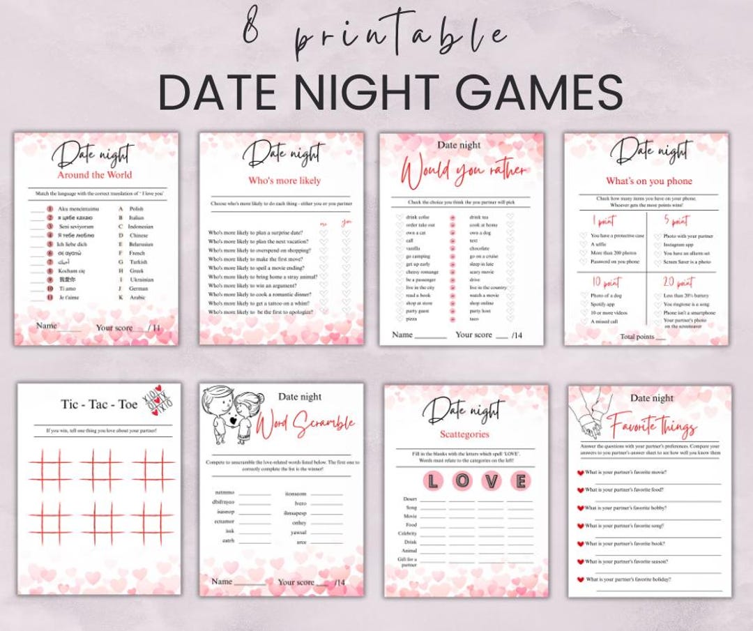 Printable Couples Games Bundle, Date Night Games for Adults, Couples ...