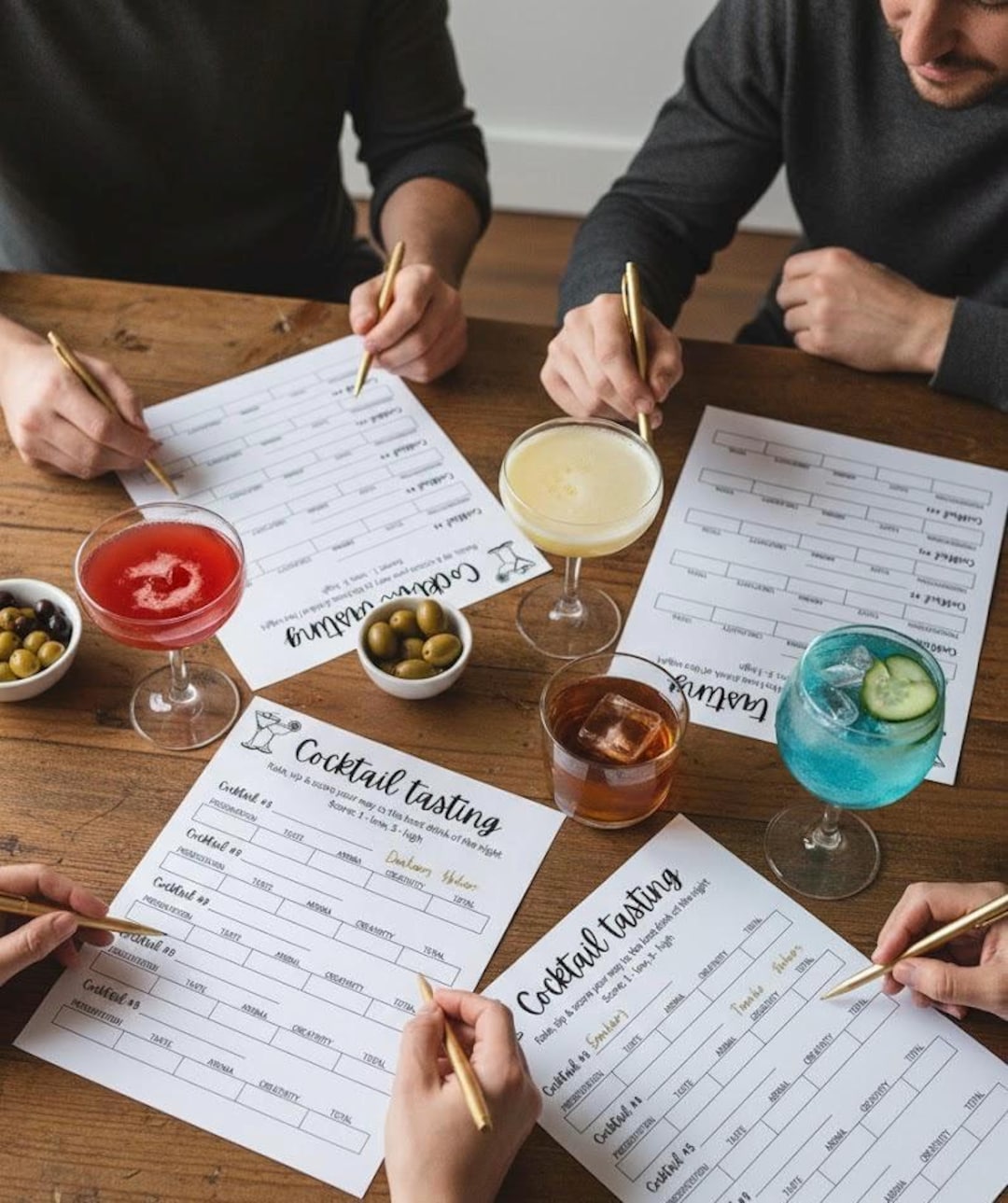 Cocktail Tasting Scorecard Printable | Party Game for Adults | Drink ...