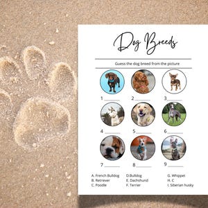 Dog Party Games Printable Dog Breeds Let's Party Printable Trivia Party ...
