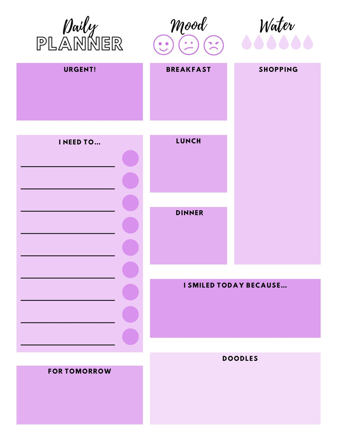 Daily Planner Printable Weekly Planner PDF, Daily Planner to Stay ...