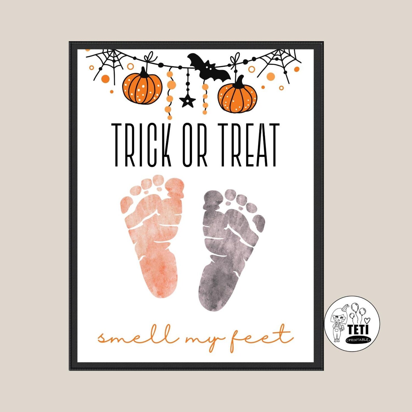 Halloween Footprint Craft, Trick or Treat Smell My Feet Footprint Art ...