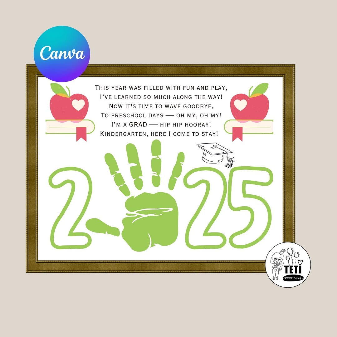 Editable Preschool Graduation Handprint Poem, Last Day of Preschool ...