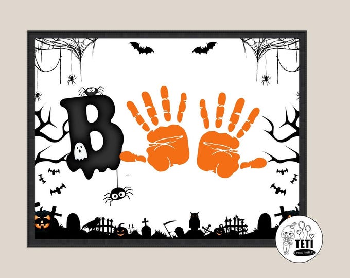 Halloween Handprint Craft Bundle, Halloween Handprint Art, Fun ...