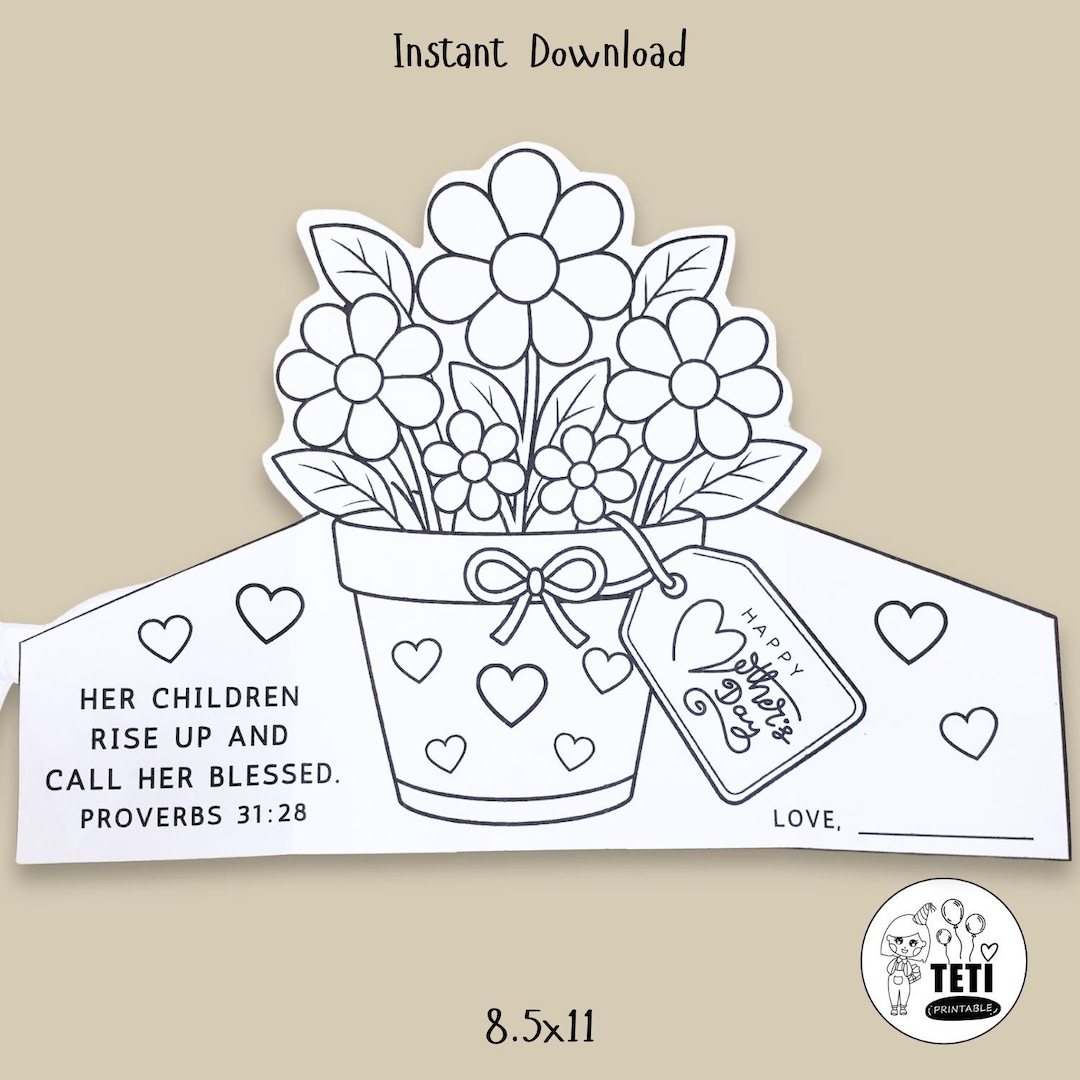 Christian Mother's Day Flower Craft for Kids - Sunday School Printable ...