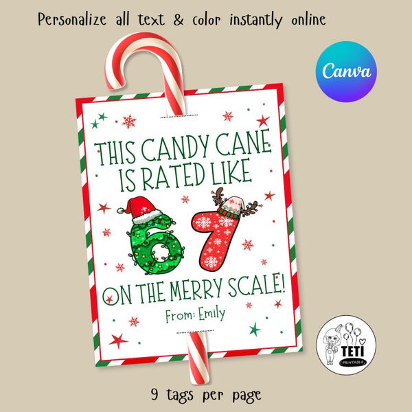 6 7 Candy Cane - Etsy