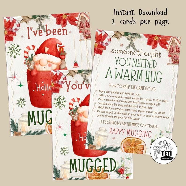 You've Been Mugged, Christmas Gift Game for Coworkers, Friends, Instant ...