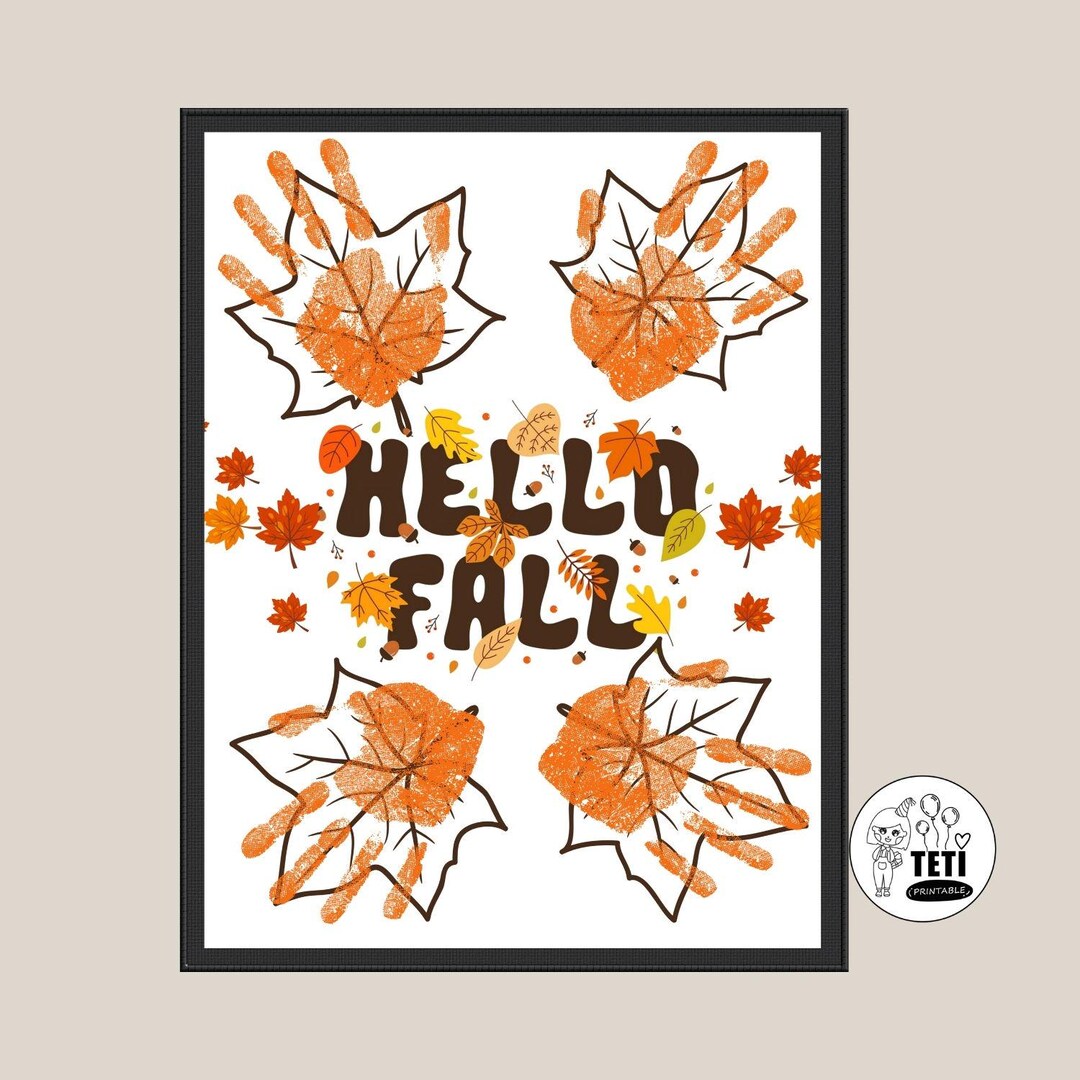 Fall Leaf Handprint Craft, Preschool Activity for Babies, Toddlers ...