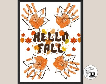 Fall Handprint Art, Leaf Handprint Craft, Preschool Activity for Babies ...