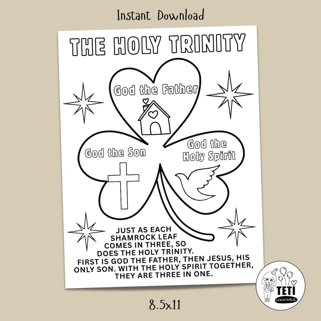 St. Patrick's Day Holy Trinity Activity, Christian Shamrock Trinity ...