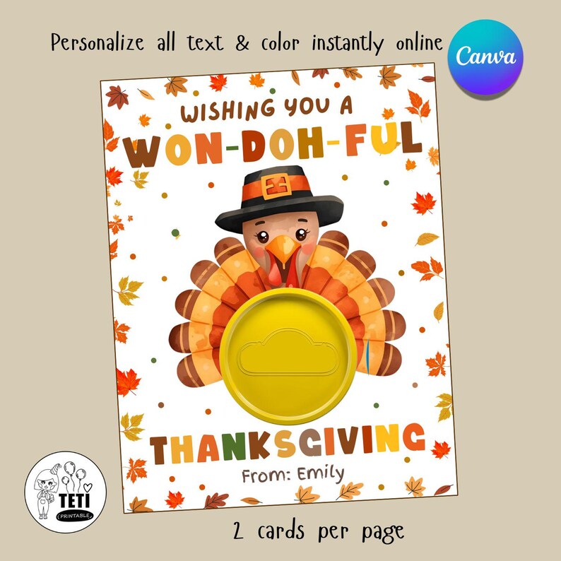 Won-doh-ful Thanksgiving Play Dough Holder, Playdough Turkey ...