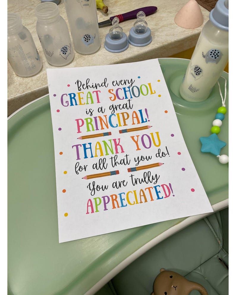 Editable Principal Appreciation Sign Printable, School Principal Thank ...