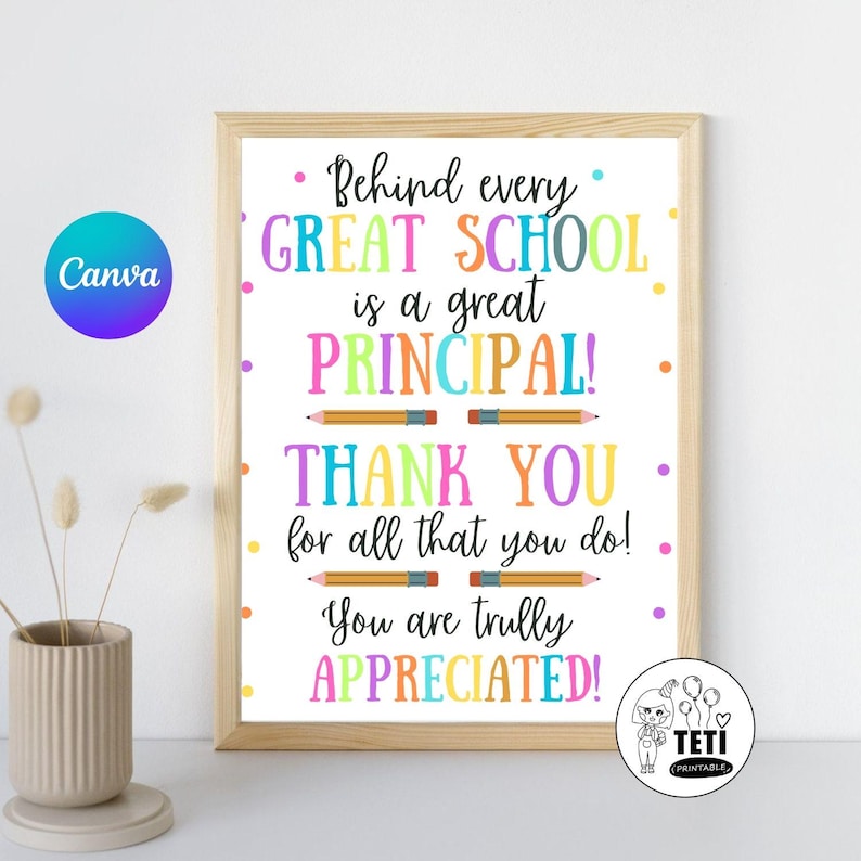 Editable Principal Appreciation Sign Printable, School Principal Thank ...