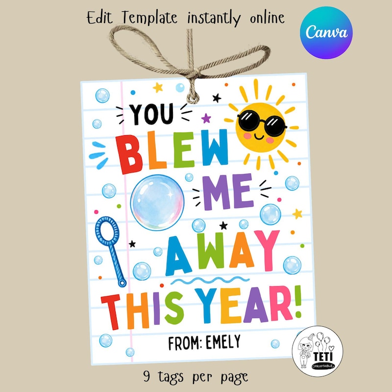 You Blew Me Away This Year Bubble Tags - Etsy