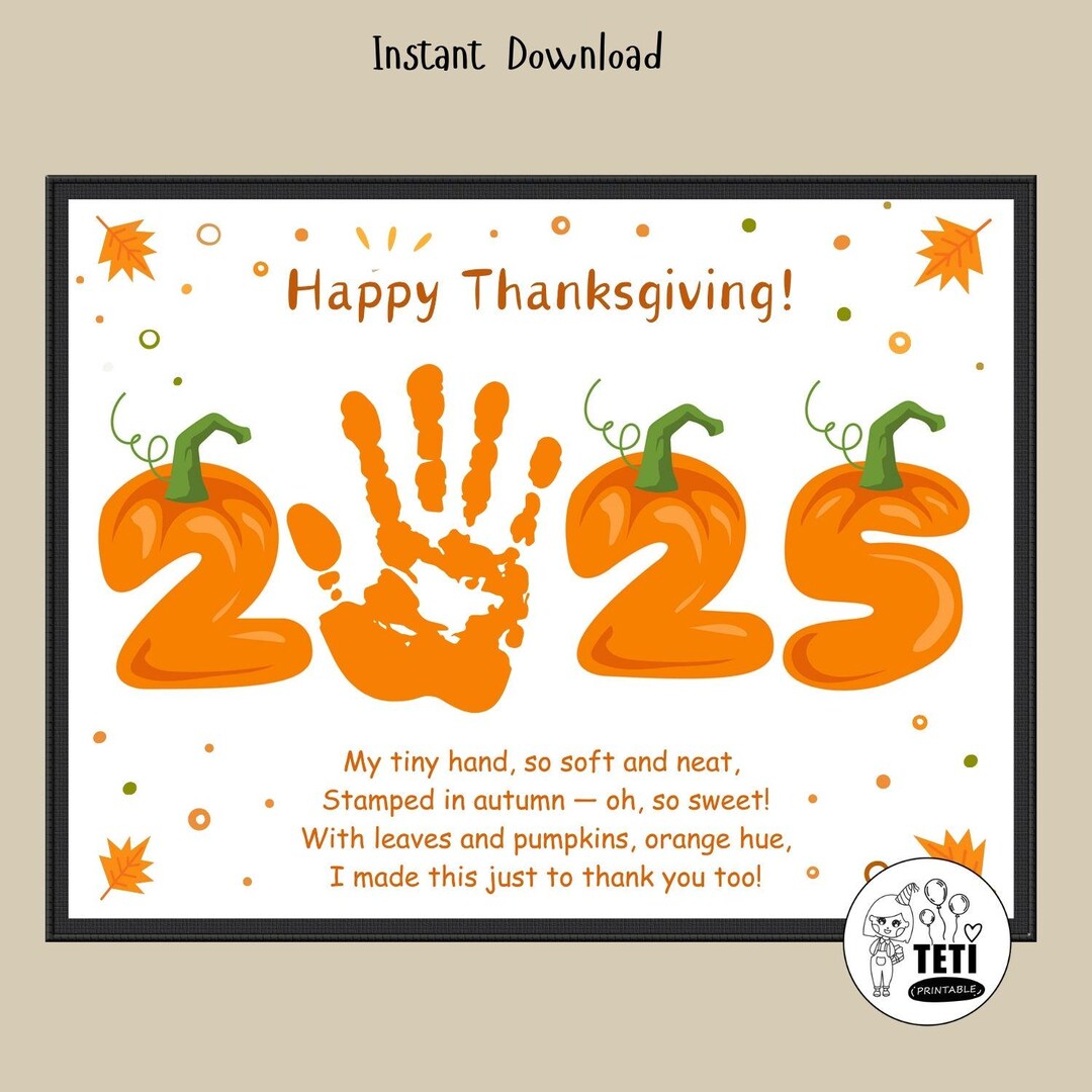 2025 Thanksgiving Handprint Art, Handprint Thanksgiving Poem Preschool ...