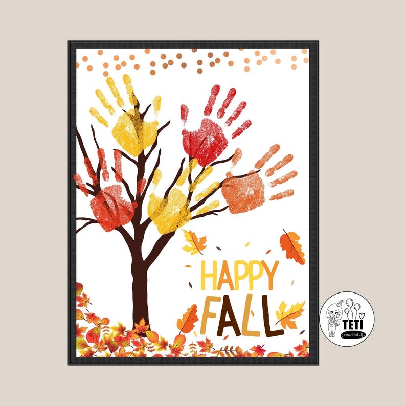 Fall Handprint Art, Fall Handprint Craft for Toddler, Fall Preschool ...