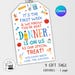 Dinner is on Us Teacher Appreciation Gift Tag Template, Printable First ...