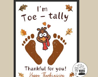 Turkey Footprint Art Craft, Thankful Turkey Fall Preschool Craft ...