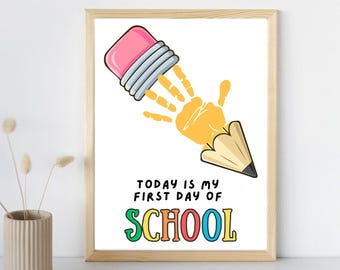 First Day of School Handprint Craft, Back to School Printable, School ...