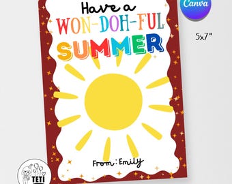 Summer Play Dough Card Template, Printable Have A Won-doh-ful Summer ...