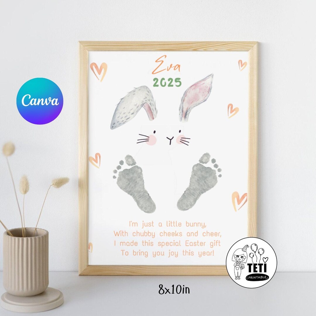 Easter Little Bunny Poem Handprint Footprint Art Graft, Easter ...