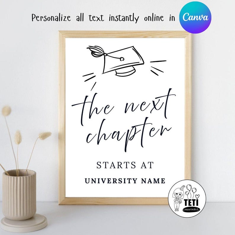 The Next Chapter Sign Template, Modern Grad Party Sign Printable, My ...