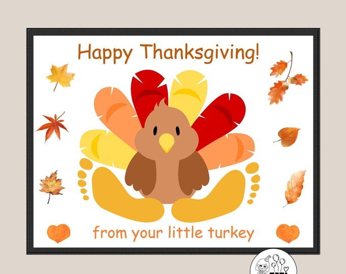 Thanksgiving Crafts for Kids, Thanksgiving Footprint Art Handprint ...