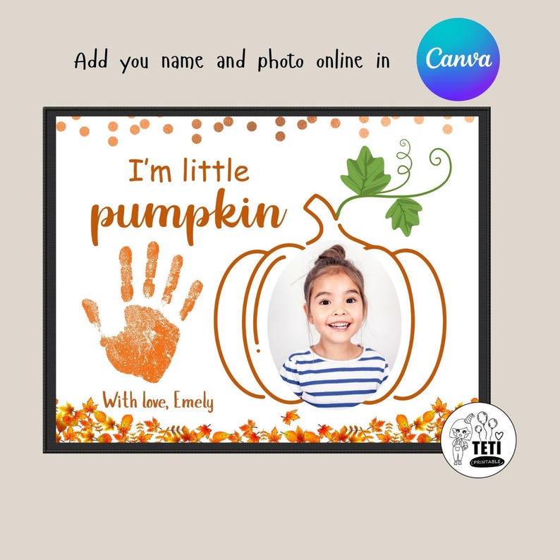 Pumpkin Handprint Art, Daycare Halloween Activities, Fall Preschool ...
